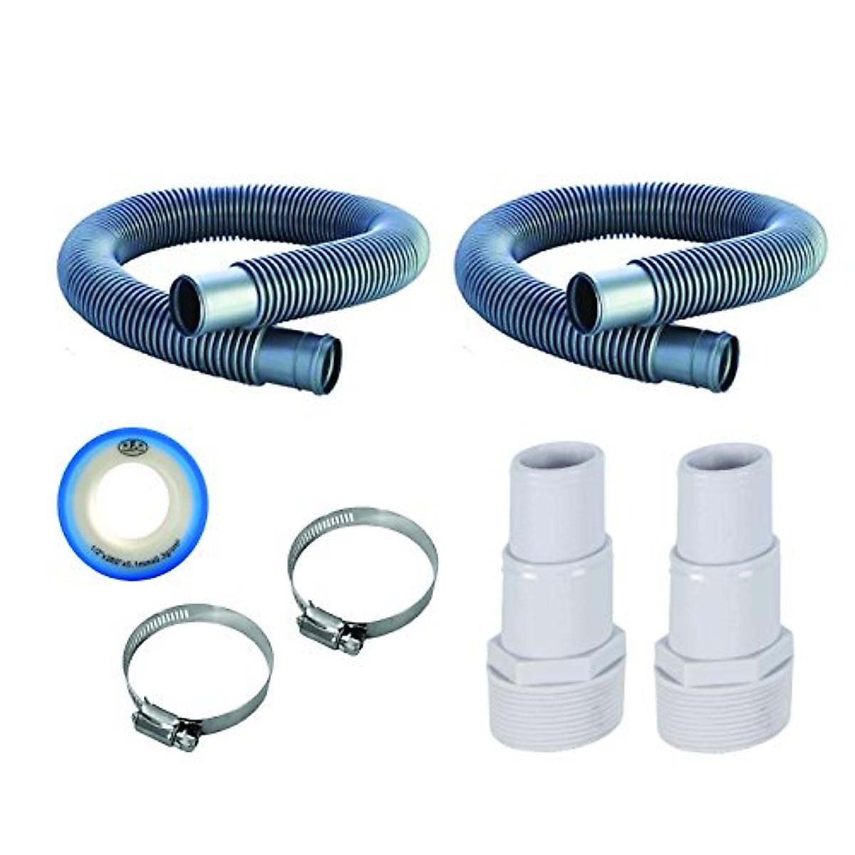 FibroPool 1 1/2" Swimming Pool Filter Hose Replacement Kit (3 Foot + 6 Foot)
