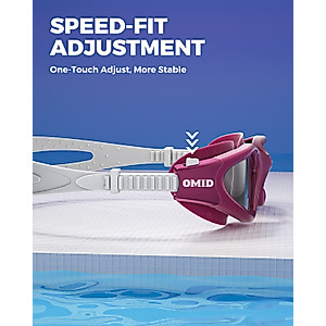 OMID Swim Goggles, P2 Lite Comfortable Anti-Fog Swimming Goggles for Men Women Adults Youth