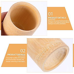DOITOOL 4PCS Bamboo Tea Cups Set, Bamboo Teacups Coffee Mug Wine Mug for Drinking Tea Coffee Wine Beer Hot Drinks