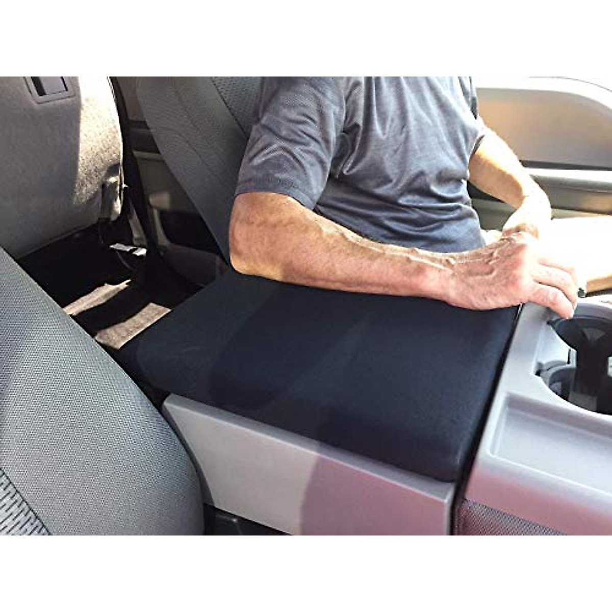Auto Console Covers- Fits The Ford F-150 2015-2022 Center Console Armrest Cover Waterproof Neoprene Fabric (Gray)