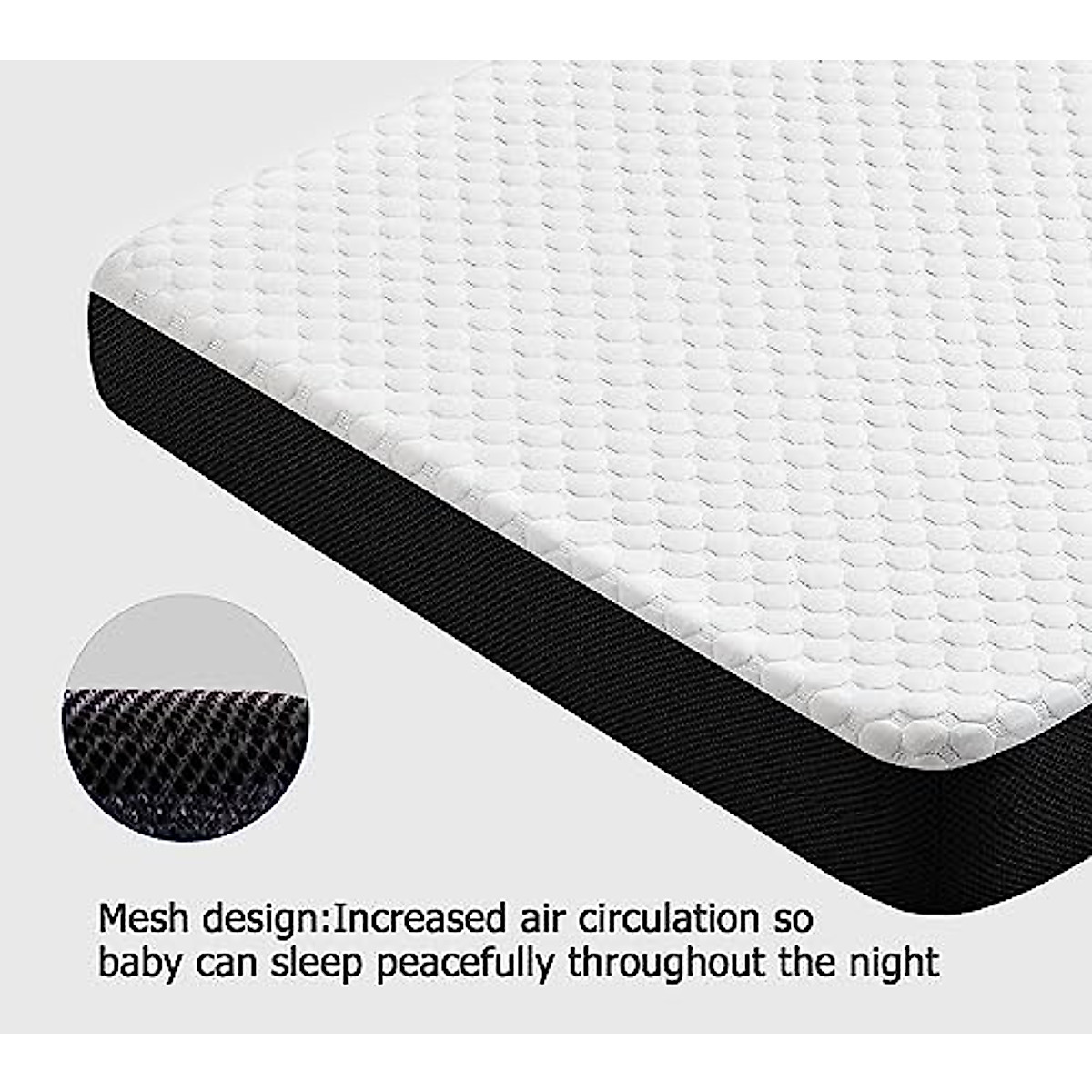 UBBCARE Waterproof Pack and Play Mattress, 38x24x3 Inches Memory Foam Playpen Mattress, Dual-Side Mini Crib Mattress for Baby & Toddler