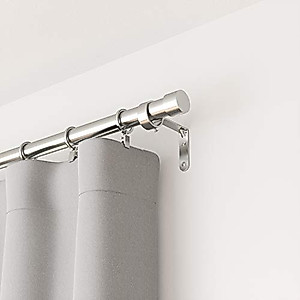 The Umbra Cappa 66 to 120 Inch Expandable 22 lb Max Load Capacity Single Curtain Rod with Matching Finials, Adjustable Wall-Mounted Curtain Rod Brackets, Screws, and Drywall Anchors (Nickel-Steel)
