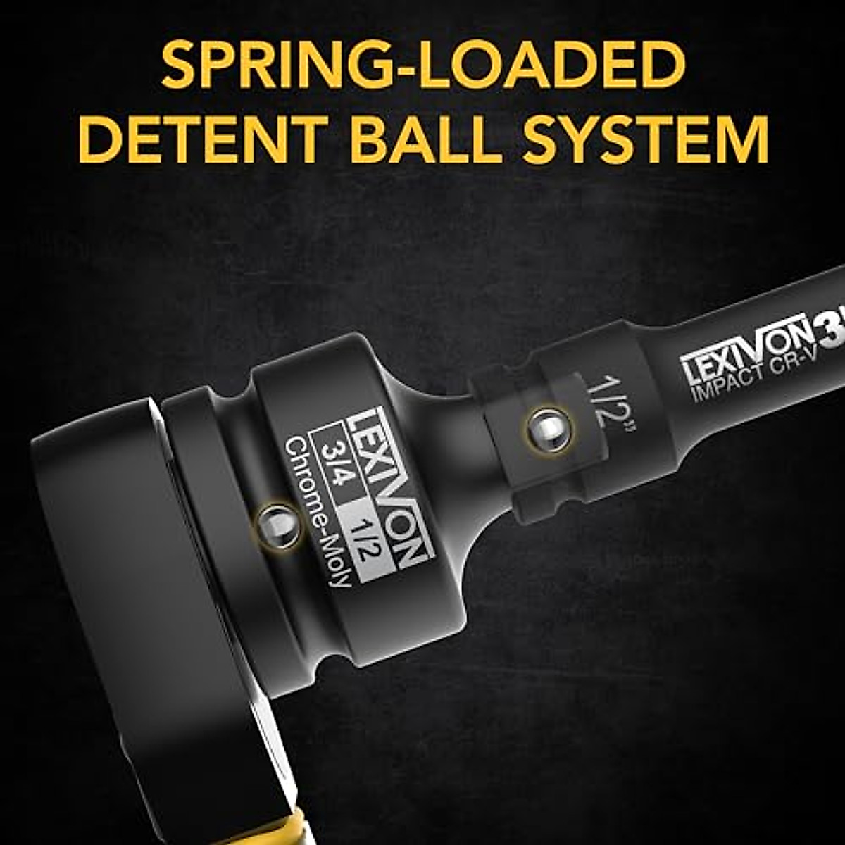 LEXIVON 3/4-Inch Impact Socket Adapter, 3/4" Female x 1/2" Male Reducer | Chrome-Molybdenum alloy steel = Fully Impact Rated (LX-402)