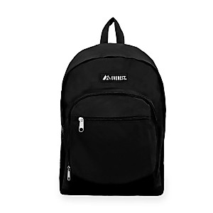 Everest Casual Backpack with Side Mesh Pocket, Black, One Size