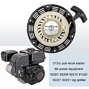 Pull Recoil Starter for Predator 212cc 6.5HP 7HP OHV Engine Go Cart Pit Bike Generator Lawnmower Pull Start Assembly for Honda Clones Recoil Starter Generator Coleman Champion 196cc 224cc 159cc