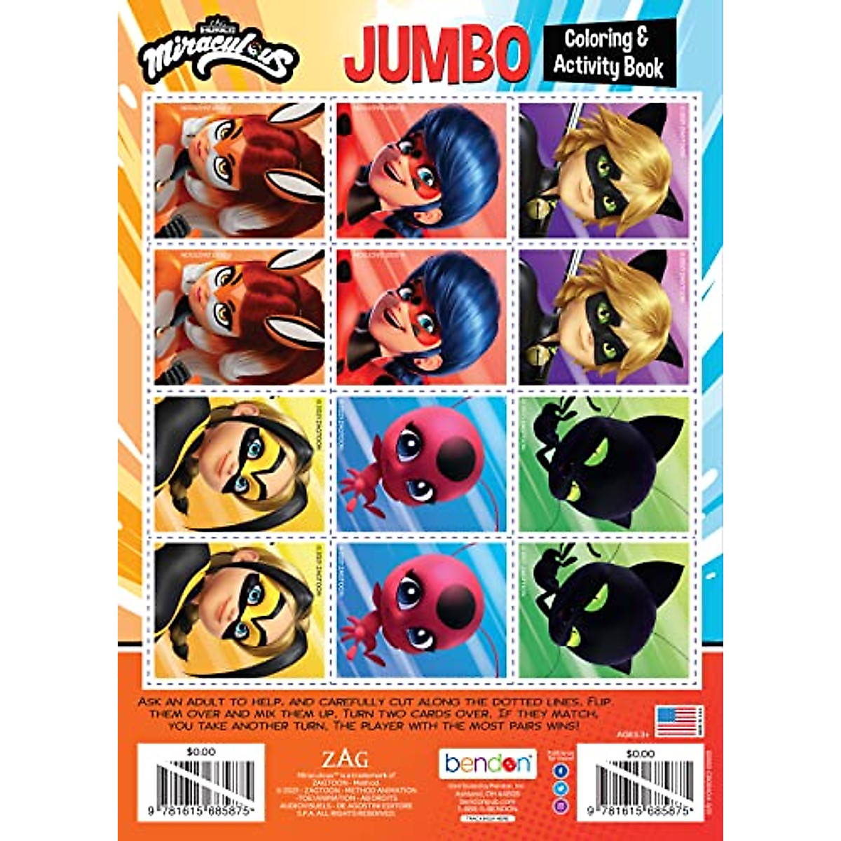 Miraculous Ladybug 64 Page Jumbo Coloring Book, Bendon 52560