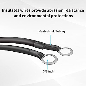 RENOGY 8ft. 10 AWG Wire Copper Tray Cable - Connect Charge Controller and Battery, Black