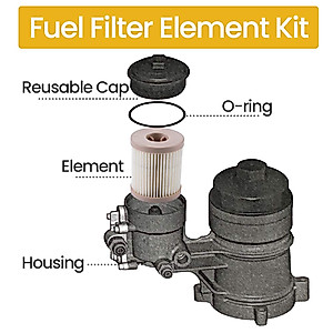 FD-4616 Fuel Filter Compatible with Ford 6.0L Powerstroke F250 F350 F450 F550 Super Duty 03-07 Excursion 03-05 FD4616 4 Micron Diesel Filter Replaces 3C3Z9N184CB Upper Fuel Bowl Lower Lifter Pump