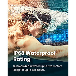 SHOKZ OpenSwim Swimming MP3 - Bone Conduction MP3 Waterproof Headphones for Swimming - Open-Ear Wireless Headphones, No Bluetooth, with Nose Clip and Earplug (Black)