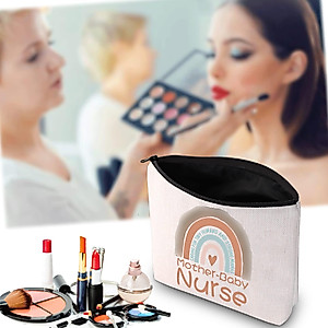 JXGZSO Mother Baby Nurse Rainbow Cosmetic Bag Caring For Tiny Humans and Strong Mamas Zipper Pouch (CARING Mother Baby Bag)