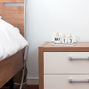 Acrylic Perpetual Desk Calendar 2023-2024 Standing Flip, Vintage Desktop Flip Calendar with Acrylic Month Date Large Display Blocks, Daily Flip Calendar for Home Office Decor Desk Accessories (Style