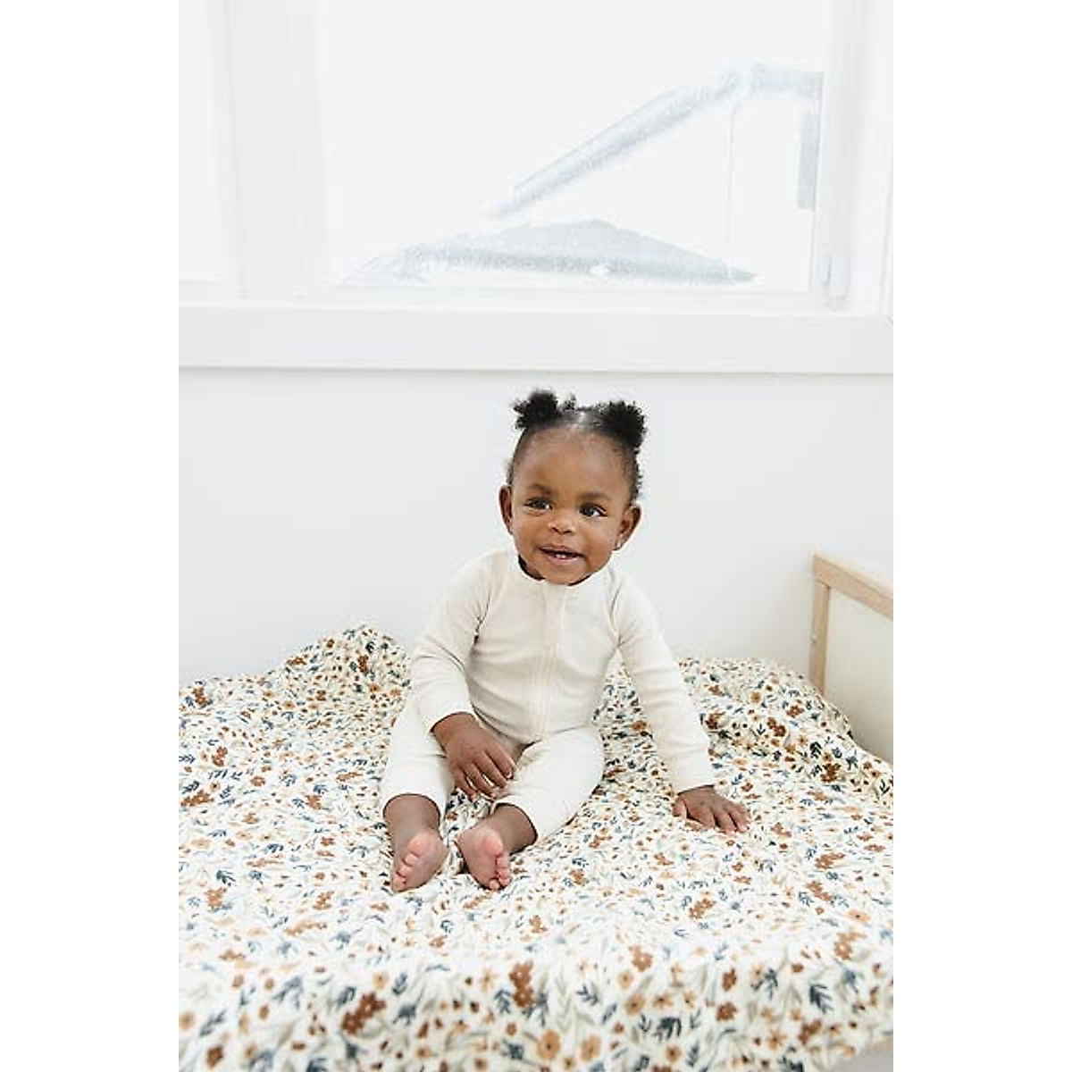 Mebie Baby Muslin Quilt, Harvest Floral, 100% Muslin Cotton Baby Blankets for Girls and Boys, Muslin Baby Blanket for Newborns, Babies, Toddler, Soft Muslin Swaddle Blankets, 47"x47"