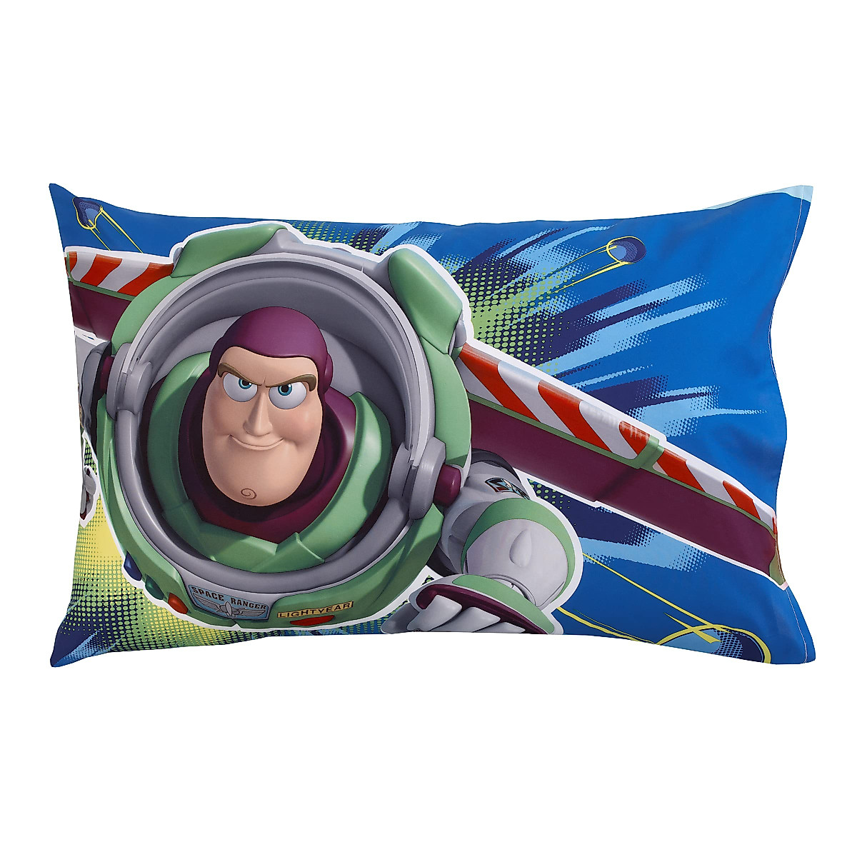 DISNEY Toy Story Power Up 2 Pack Fitted Sheet and Pillowcase Toddler Sheet Set, Blue/Green