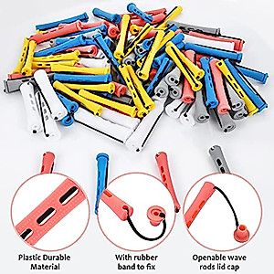 SPTHTHHPY Hair Roller Set, 100 PCS Perm Rods with 5 Sizes Hair Curler for Women Long Short Hair DIY Hairdressing Styling Tools