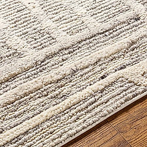Hauteloom Chapais Wool Living Room, Bedroom Area Rug - Bohemian, Transitional - Gray, LightSlate, Charcoal - 8' x 10'