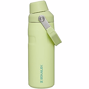 Stanley IceFlow Fast Flow Water Bottle 16 oz | Angled Spout Lid | Lightweight and Leakproof for Travel and Sports | Insulated Stainless Steel | BPA-Free | Citron