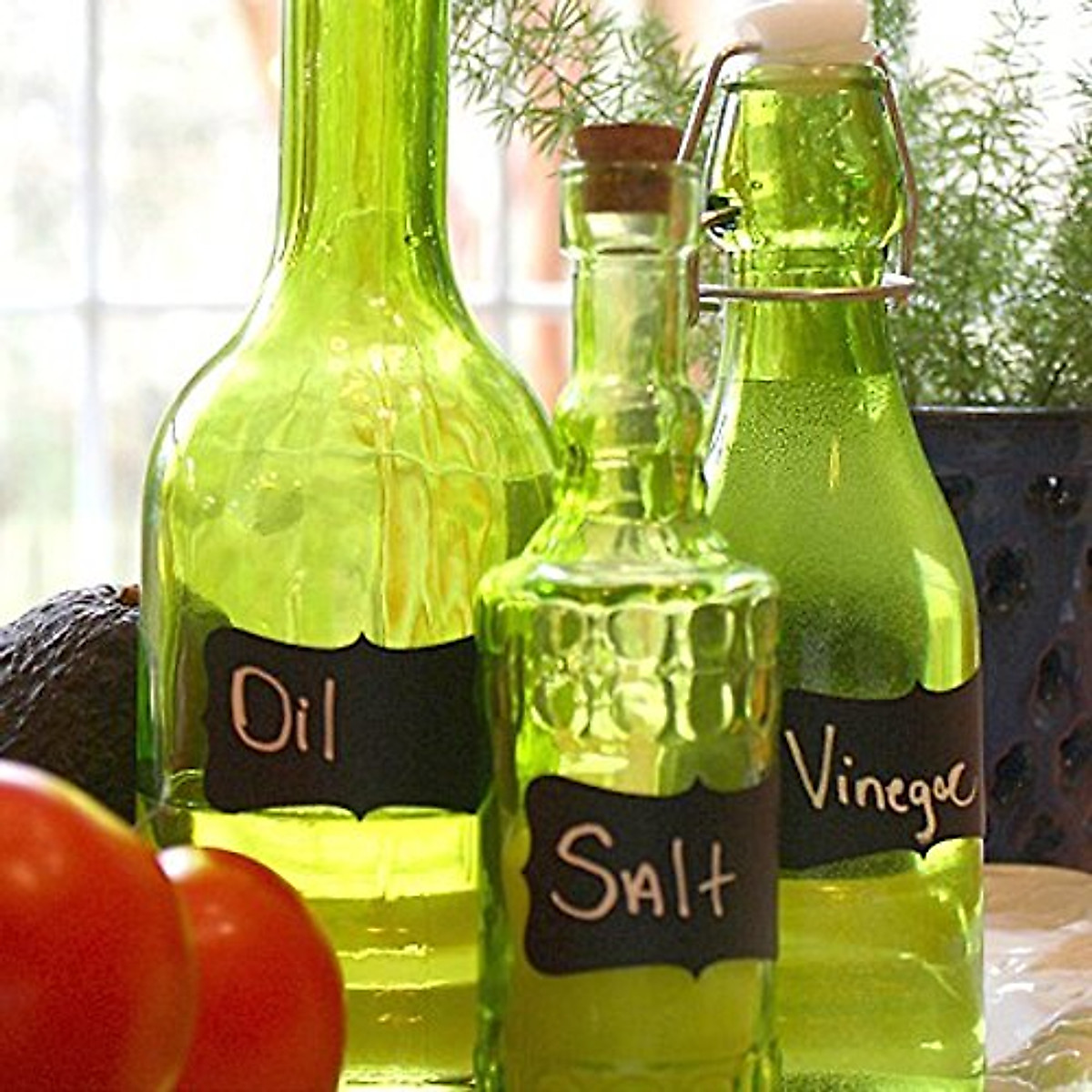 36pcs Chalkboard Labels Reusable Blackboard Stickers for the Kitchen, Pantry, Mason Jars, Wine Glasses