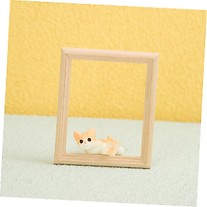CIMAXIC 2pcs Miniature Photo Frame Tiny Picture Frame Mini House Accessories Dollhouse Photo Frame Mini Photo Frame Dollhouse Miniature Accessories Picture Frames Doll House Decor Wood