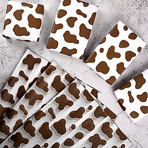 Bolsome 100 Sheets 20 x 14 Inch Brown Cow Print Tissue Paper Highland Cow Print Tissue Paper for for Gift Wrapping, Birthday, Baby Shower, Cow Theme Party DIY Craft