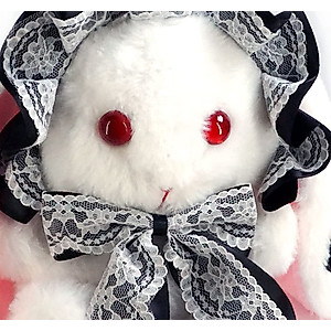 Nite closet Lolita Purse Rabbit Crossbody Bag for Women (White/black)