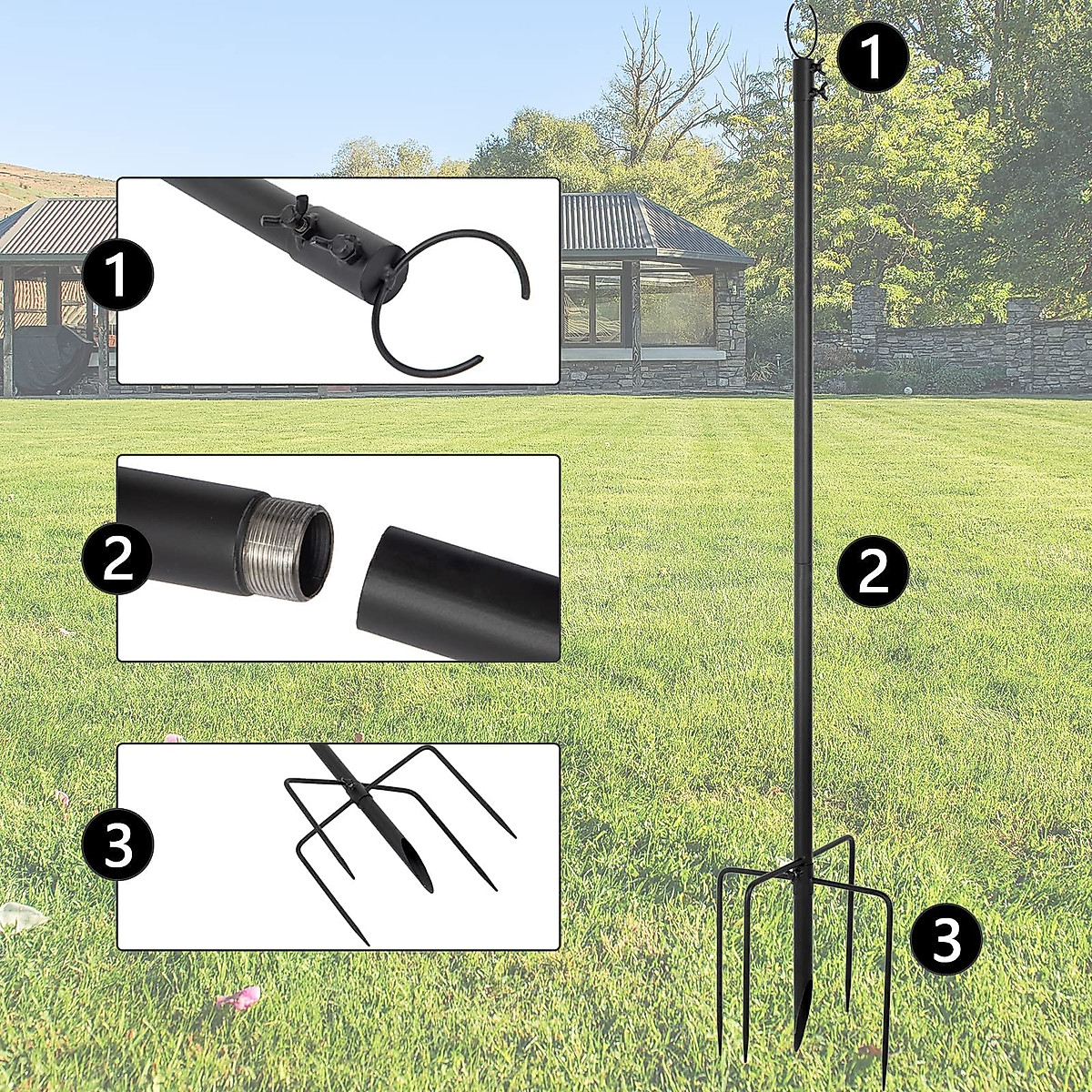 NW String Lights Poles for Outdoors 1pc 2pc Suitable for Gardens terraces Birthday Parties Wedding Parties