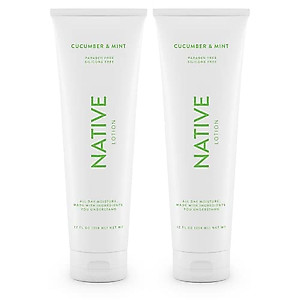 Native Cucumber and Mint Body Lotion for Women and Men, Body Moisturizers for Dry Skin, 12 fl oz