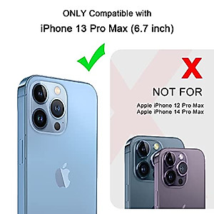 Hekodonk iPhone 13 Pro Max Case - Heavy Duty, Rotating Ring Kickstand, Tempered Glass Protector, Shockproof, Blue Marble