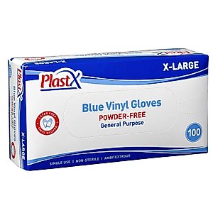 100 Count Blue Vinyl Disposable Gloves Small Cleaning Plastic General Purpose Gloves Latex Free