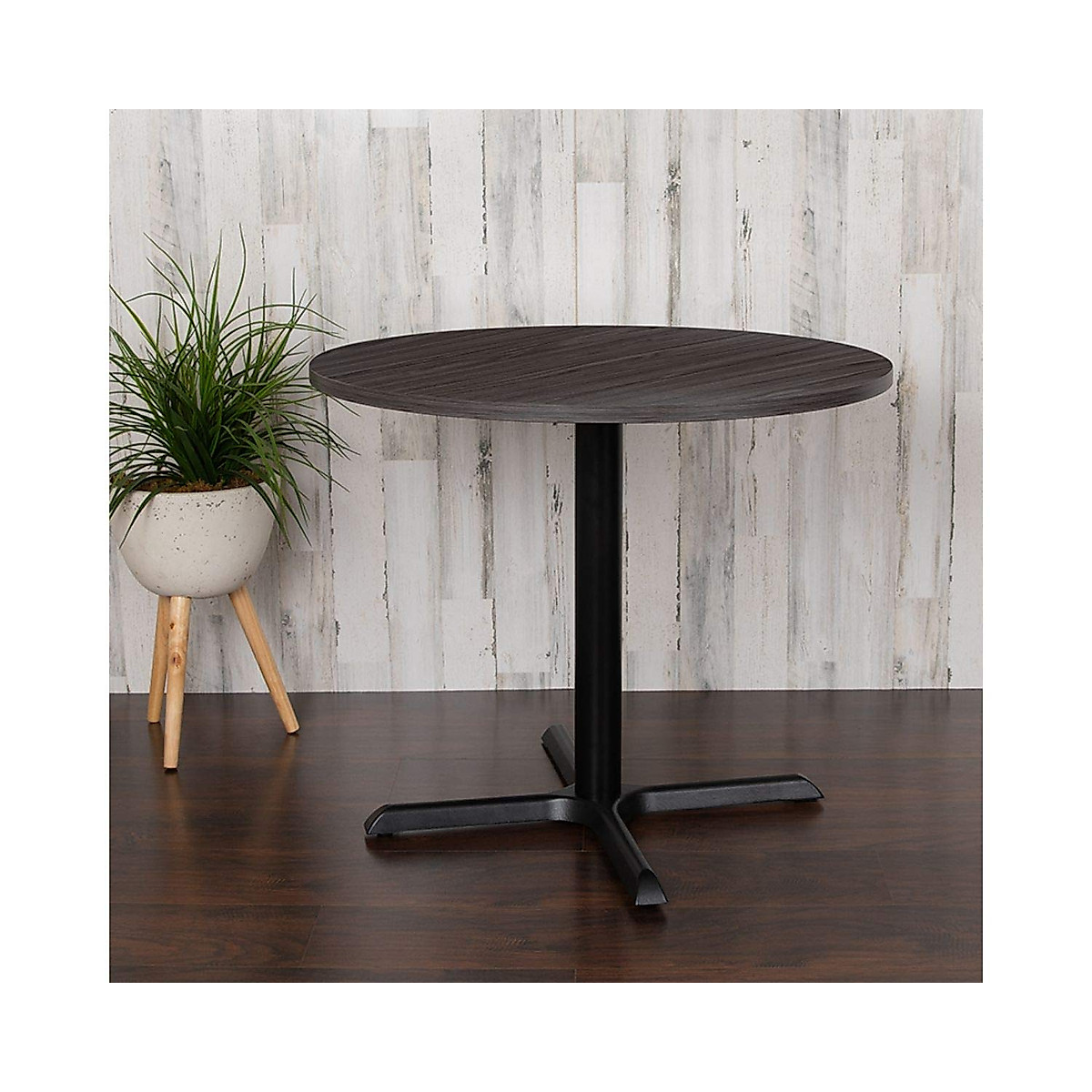 Flash Furniture Chapman 36" Round Multi-Purpose Conference Table in Rustic Gray