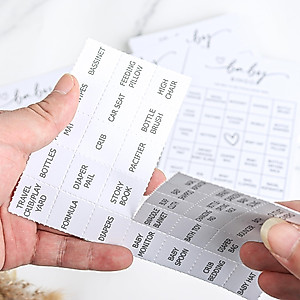 All Ewired Up Baby Bingo Game (50 Unique Cards) Pre-Filled Fun Baby Shower Game Activity, Preforated Calling Cards, Gender Neutral Boy or Girl, Minimalist