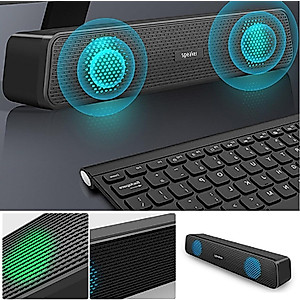 DELURA Upgraded 13Inch Soundbar for TV Better Listening, Wired Speaker Sound Bar Surround Sound Built-in Subwoofer,Portable TV Speakers Sound Bar for Home Office, Ideal Gifts for Friend/7