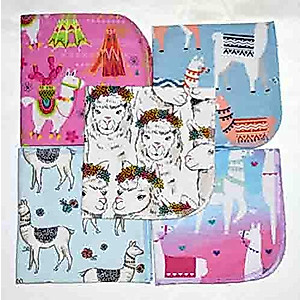 1 Ply 12x12 Inches Set of 5 Flannel Paperless Towels Alpacas and Llamas