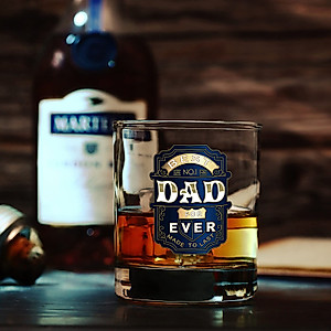 Luka Tech Gifts For Dad From Son Daughter, Vintage Whiskey Glass Tumbler 11oz with 3D Metal Badge,Unique Birthday Gifts for Dad,Men,Grandpa,Father,Fathers Day