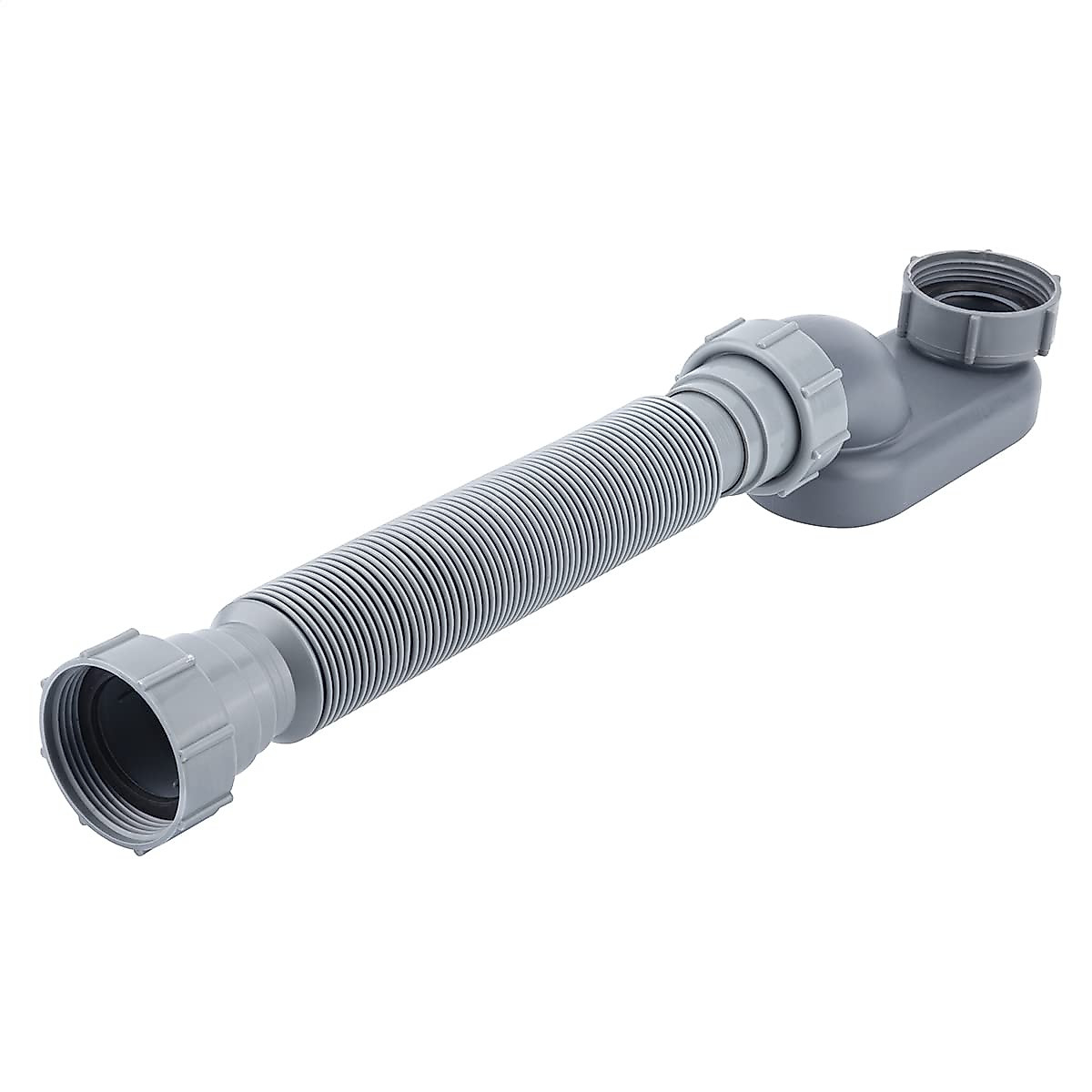 Low Profile 1 1/2 P Trap, Flexible Bathtub Shower Drain Pipe, Flat P Trap Freestanding Tub Drain for Bath