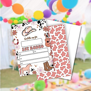 Grapehiker Unisex-Adults Birthday Party Invitation Set, 20 Cards with Envelopes, Multicolor, Includes Patterns and Lines for Writing Details
