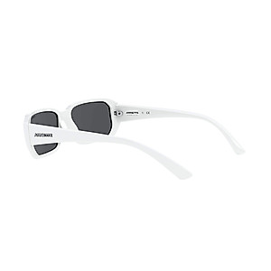 ARNETTE Man Sunglasses Shiny White Frame, Dark Grey Lenses, 55MM