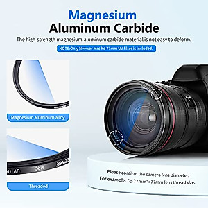 NEEWER 77mm MRC UV Protection Filter 30 Layer Multi Resistant Nano Coatings/HD Optical Glass/Water Repellent/Scratch Resistant/Aluminum Alloy Ultra Slim Frame/Ultraviolet Filter