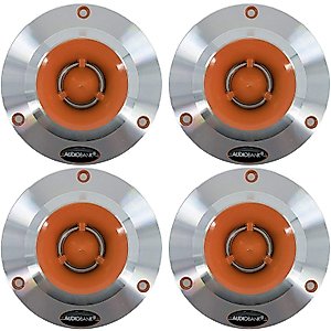2 Pairs of Audiobank AB-TW220 Size: 3.75" / Peak Power: 600W / Frequency Response: 2000 Hz - 20000 Hz Aluminum Dome Car Audio Heavy Compression Super Horn Tweeters