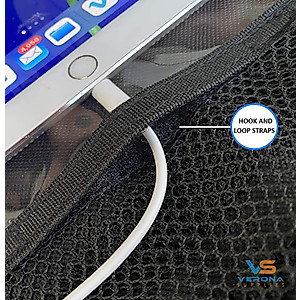 VERONA SUPPLIES Car Seat Organizer 2 Pack with Kick Mats - Muti-Pocket Back Seat Storage Bag with Touch Screen Tablet Holder, to Organize Toy, iPad, Bottle, Snacks, Books