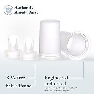 Ameda Universal Spare Parts Kit, Breast Pump Accessories, Silicone Breast Pump Parts, 2 Diaphragms & 2 Valves, Use with Mya Joy, Mya Joy PLUS, Platinum, Pearl, Elite, Finesse & Purely Yours (4 Piece)
