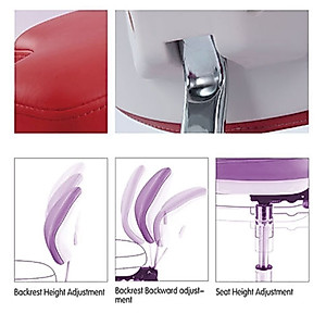 Doc.Royal Dental Mobile Chair Medical Doctor's Stools with Backrest PU Leather Model (red)