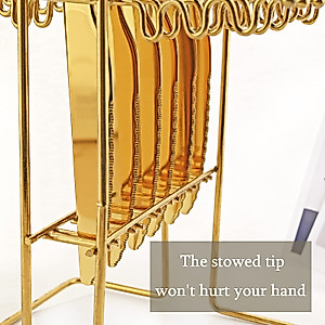 Snplowum 1 Pcs Gold Stainless Steel Cutlery Stand, Holds 24pcs Silverware Cutlery, Hanging Flatware Storage rack, 8.82oz