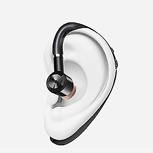 Heave Bluetooth V5.0 Headset,Wireless Earpiece 120 Hours Standby Time Handsfree Single Ear Business Earphone Ear Hook with Noise Canceling Mic for Workout Driving Home Office Blue