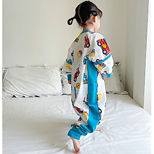 ZIGJOY Baby Sleep Sack with Legs 1.0 TOG Cotton Zipper Wearable Blanket Detachable Sleeve Toddler Sleeping Bag for Spring Autumn
