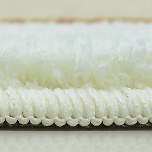 ABREEZE Faux Wool Kids Play Mat 4ft,Animal Round Area Rug Kids Nursery Door Mat Soft Plush Non-Slip Childrens Carpet for Bedroom Living Room Kids Playroom,Lion