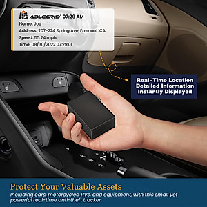 ABLEGRID GPS Tracker for Vehicles Small Real Time Tracking Device for Car 3400mAh 30 Days Battery Magnetic 4G LTE Car Tracker Locator - First Month Free