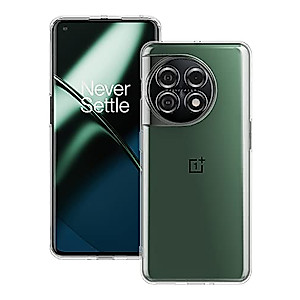 Cresee Case for OnePlus 11 5G, Thin Clear Cover with Camera Protection Slim Shockproof Flexible TPU Phone Case for OnePlus 11 - Transparent