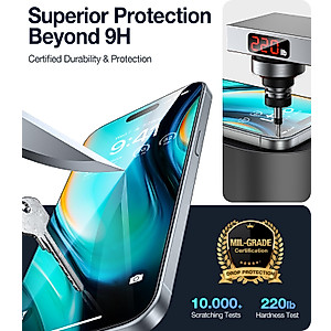 UltraGlass [2023 NEW] Invisible Privacy Armor for iPhone 14 Pro Max Screen Protector [UNBREAK TOP 9H+ Shatterproof] Stealth HD Privacy Screen Protector 14 Pro Max Tempered [Longest Durable] 2 Packs