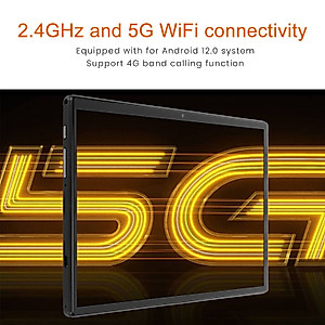 10.1 Inch 2 in 1 Tablet, Octa Core Processor 5G WiFi Tablet, 8GB RAM 256GB ROM 4G Cellular Tablet with Keyboard for Office, Business, Gaming 100‑240V Black (US Plug)