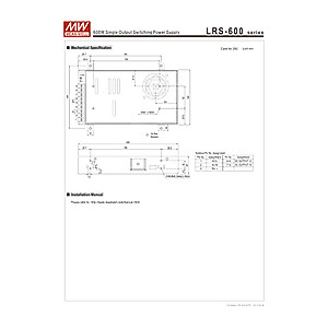 Mean Well LRS-600-36 597.6W Single Output Switching Power Supply LRS-600 36V/16.6A